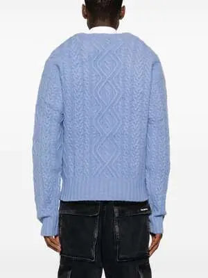 Martine Rose Cable-knit Merino Wool Jumper - Blue