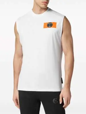 PLEIN SPORT Logo-patch Tank Top - White