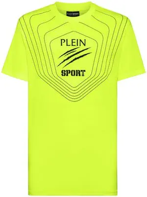 PLEIN SPORT Logo-print Cotton T-shirt - Yellow