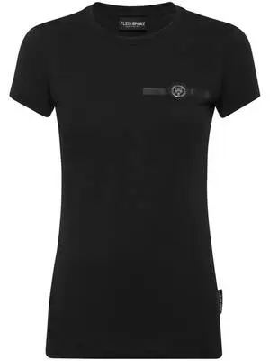 PLEIN SPORT Logo-patch Cotton T-shirt - Black