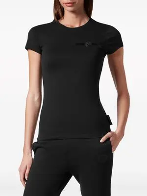 PLEIN SPORT Logo-patch Cotton T-shirt - Black