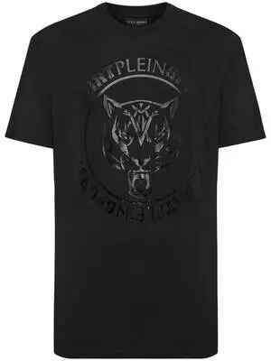 PLEIN SPORT Ss Logo-print Cotton T-shirt - Black
