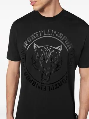 PLEIN SPORT Ss Logo-print Cotton T-shirt - Black