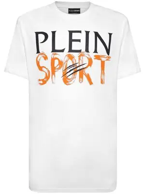 PLEIN SPORT Ss Logo-print Cotton T-shirt - White