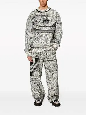 DIESEL® Cracked Effect Cotton Sweatshirt