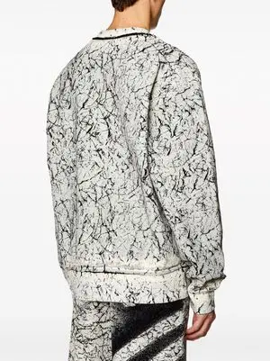 DIESEL® Cracked Effect Cotton Sweatshirt