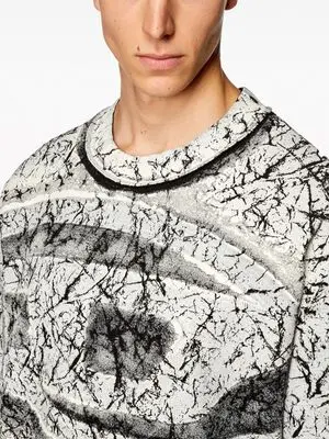 DIESEL® Cracked Effect Cotton Sweatshirt