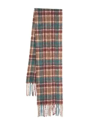 Drole De Monsieur Plaid Check-pattern Fringed Scarf - Brown