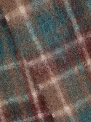 Drole De Monsieur Plaid Check-pattern Fringed Scarf