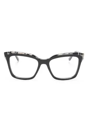 Karl Lagerfeld Marbled-pattern Square-frame Glasses - Black
