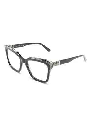 Karl Lagerfeld Marbled-pattern Square-frame Glasses