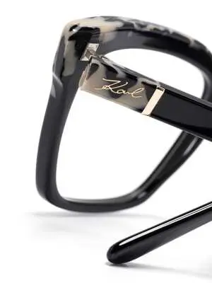 Karl Lagerfeld Marbled-pattern Square-frame Glasses