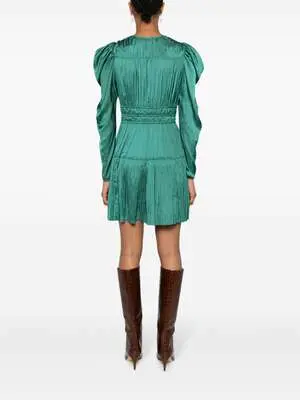 Ulla Johnson Lu Plissé-effect Minidress - Green