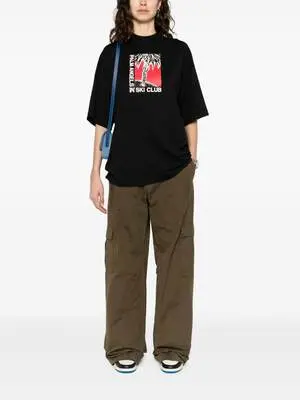 Palm Angels Ski Club Cotton T-shirt - Black