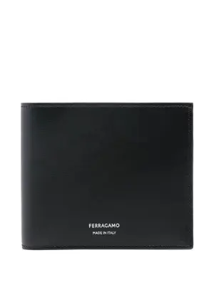 FERRAGAMO Debossed-logo Leather Wallet - Black
