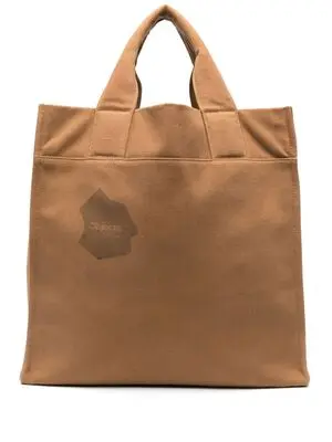 OBJECTS IV LIFE Logo-print Cotton Tote Bag - Brown