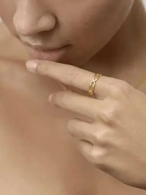 Monica Vinader 18k Vermeil Paperclip Ring - Gold