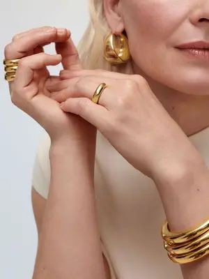 Monica Vinader Kate Young D-shape Band Ring - Gold