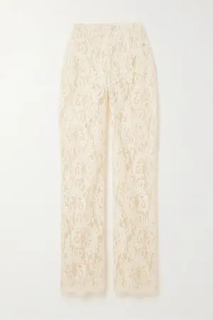 Safiyaa Gregora Straight-leg Corded Lace Pants - White