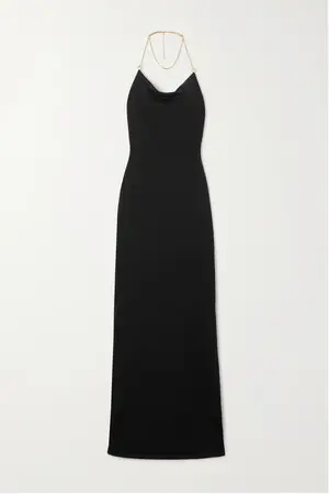 Bottega Veneta Chain-embellished Knitted Halterneck Gown