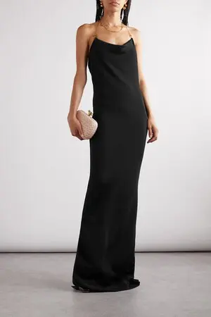 Bottega Veneta Chain-embellished Knitted Halterneck Gown