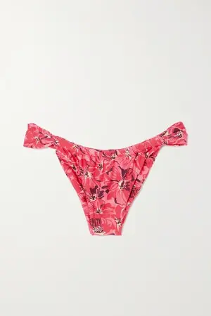 Faithfull The Brand Net Sustain Andez Floral-print Bikini Briefs - Pink