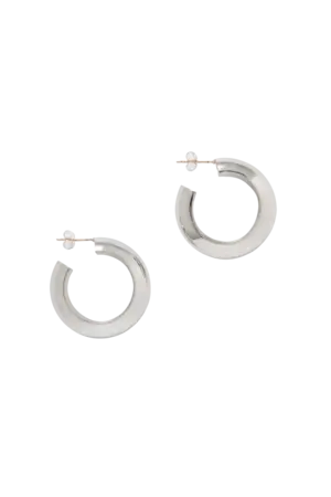 LAURA LOMBARDI Net Sustain Cusp Platinum-plated Hoop Earrings - Silver