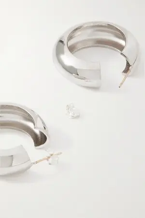LAURA LOMBARDI Net Sustain Cusp Platinum-plated Hoop Earrings