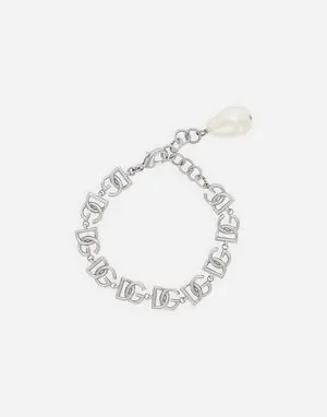 Dolce & Gabbana Link Bracelet With Dg Logo - Silver