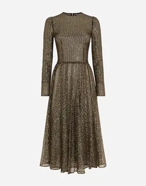 Long Sleeve Metallic Cocktail Dresses