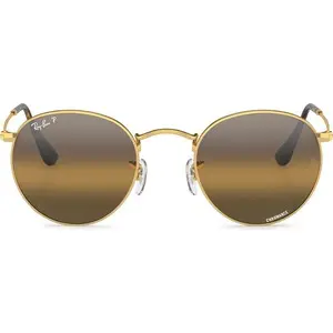 Ray-ban 53mm Round Sunglasses - Gold Flash