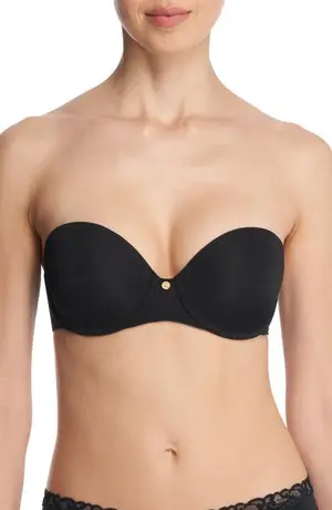 Natori Pure Luxe Strapless Contour Underwire Bra - Black