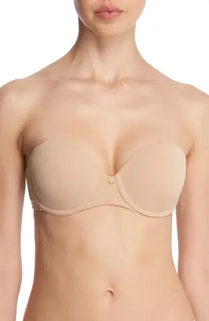 Natori Pure Luxe Strapless Contour Underwire Bra - Cafe