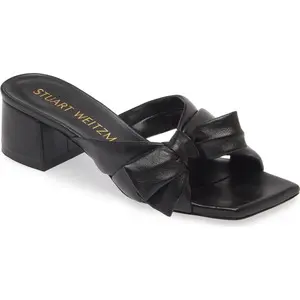 STUART WEITZMAN Sofia Bow Sandal - Black Leather