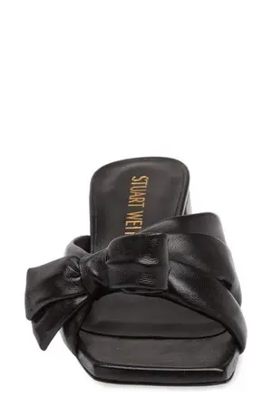 STUART WEITZMAN Sofia Bow Sandal - Black Leather