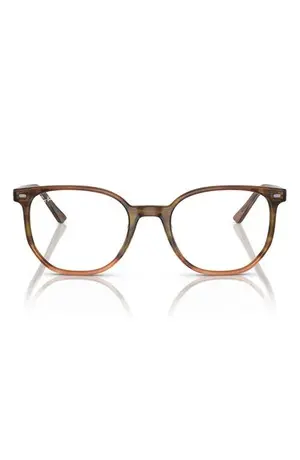 Ray-ban Elliot 52mm Irregular Optical Glasses - Brown Gradient