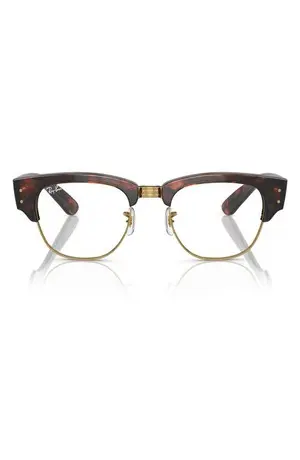 Ray-ban 50mm Mega Clubmaster Square Optical Glasses - Tortoise