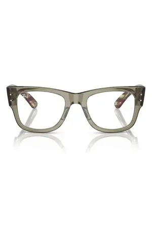 Ray-ban Mega Wayfarer 51mm Square Optical Glasses Transparent Green