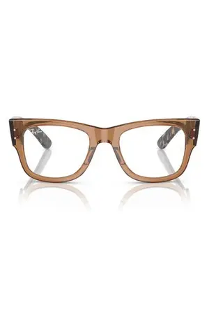 Ray-ban Mega Wayfarer 51mm Square Optical Glasses Transparent Havana/ Grey
