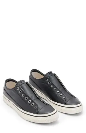 John Varvatos Laceless Low Top Sneaker - Black