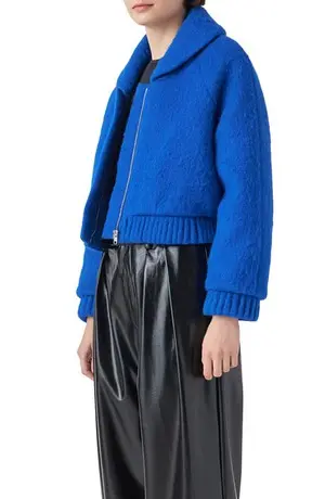 GREY LAB Felted Wool Blend Bomber Jacket