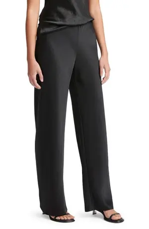 Vince Colette High-waist Fluid Satin Bias Pants - Black