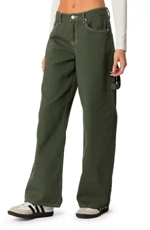 EDIKTED Brenda Low Rise Straight Leg Carpenter Jeans