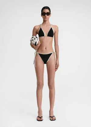 TOTEME Stripe Tie Bikini Bottom - Black