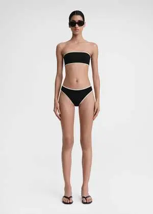 TOTEME Stripe Edge Bikini Bottom - Black