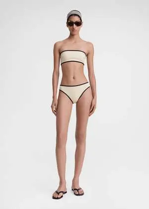TOTEME Stripe Edge Bikini Bottoms - Light Hay