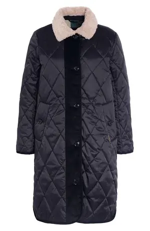Barbour Mulgrave Quilted Jacket With Faux Shearling Trim