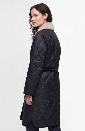 Barbour Mulgrave Quilted Jacket With Faux Shearling Trim