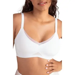 HONEYLOVE Lace Inset Crossover Wireless Bra Astral