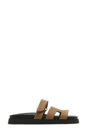 Steve Madden Mayven Flatform Slide Sandal - Tan Nubuck